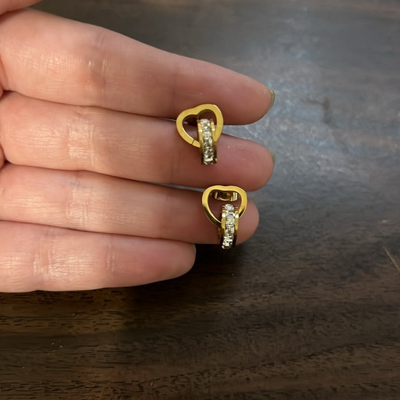 Jewelry | Gold Plated Stainless Steel Interlocking Heart Earrings ...